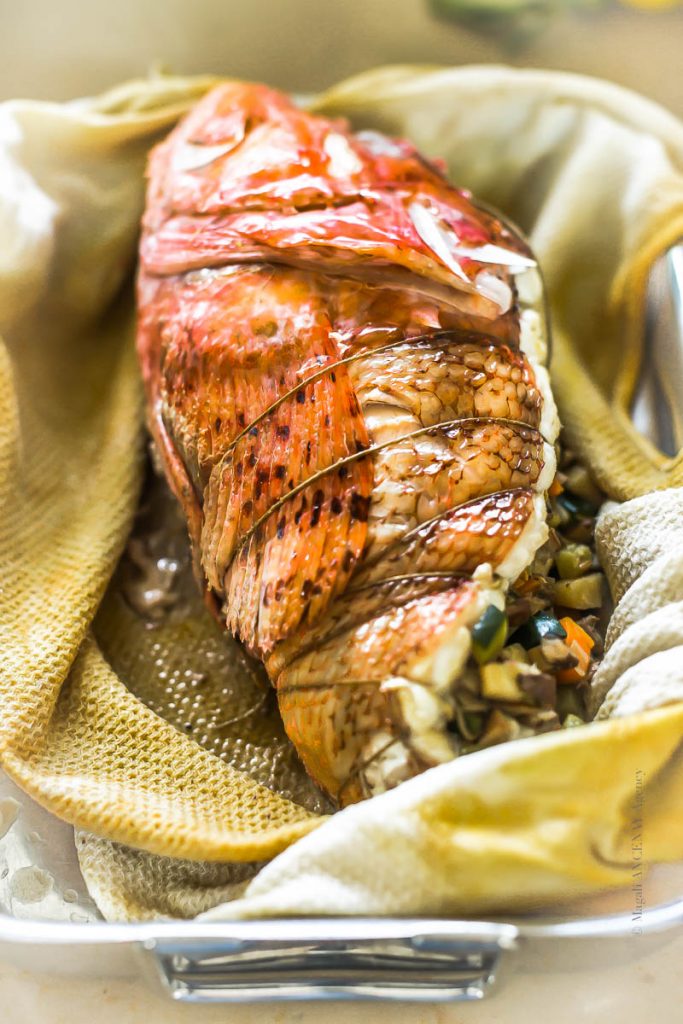 Chapon farci à la soupe de poisson - Quatre Saisons Au Jardin